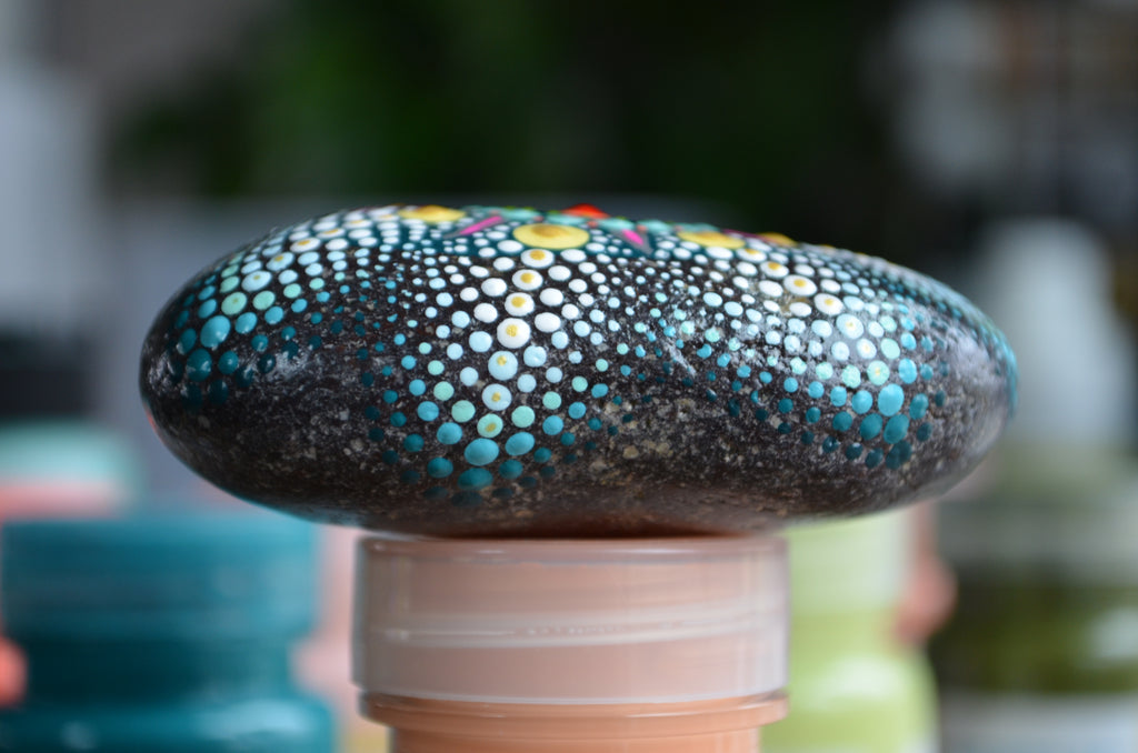 Hand Painted Stone, Mandala Stone, Southwestern Decor, Painted Rock, B ...